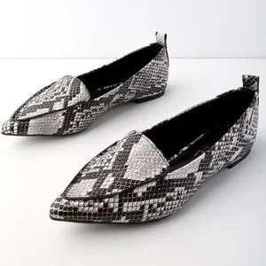 Lulus | Shoes | Lulus Emmy Natural Snake Pointed Loafers Flats Animal ...
